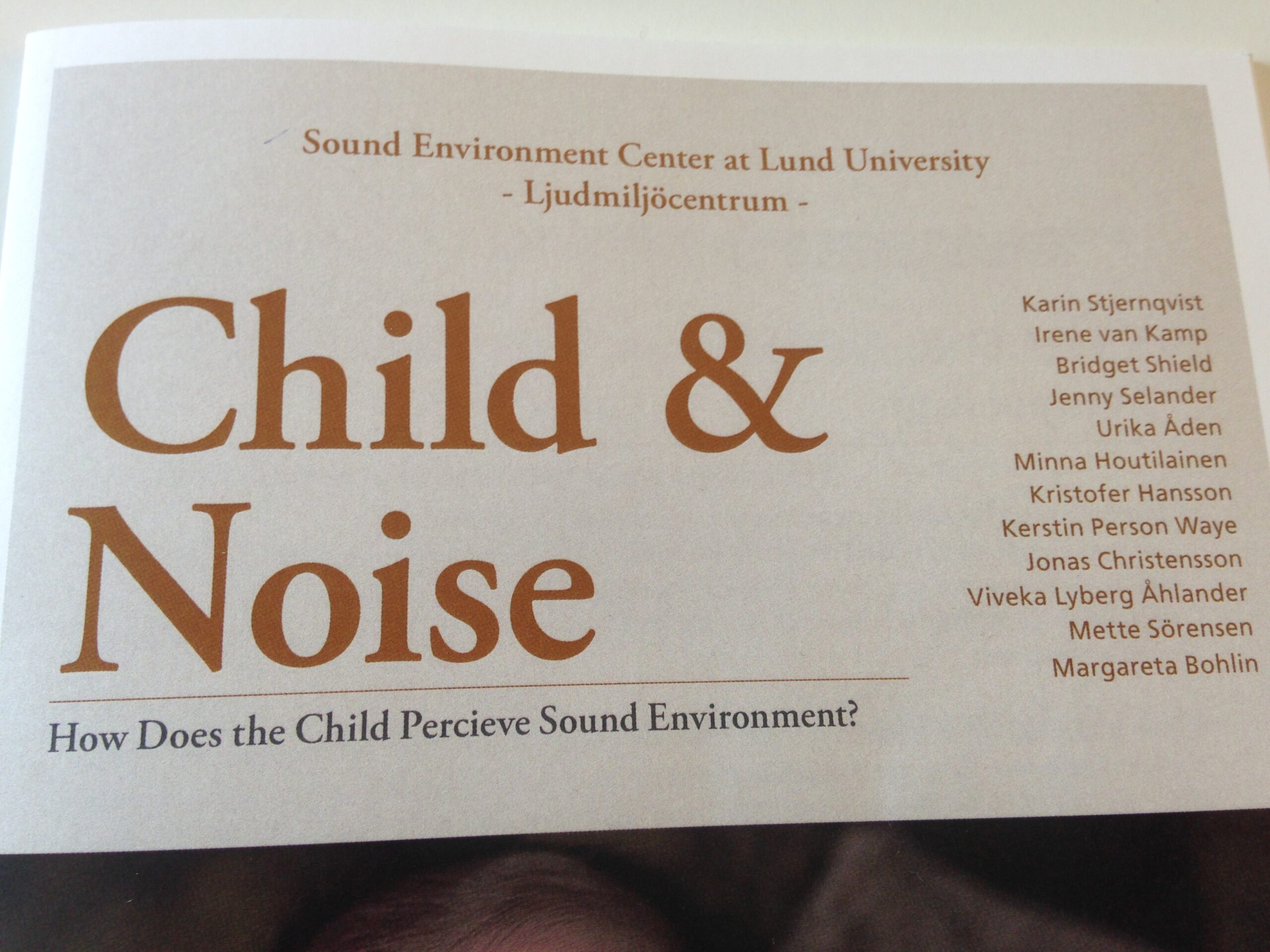 How does the Child perceive the Sound Environment? | CHILD & NOISE ...